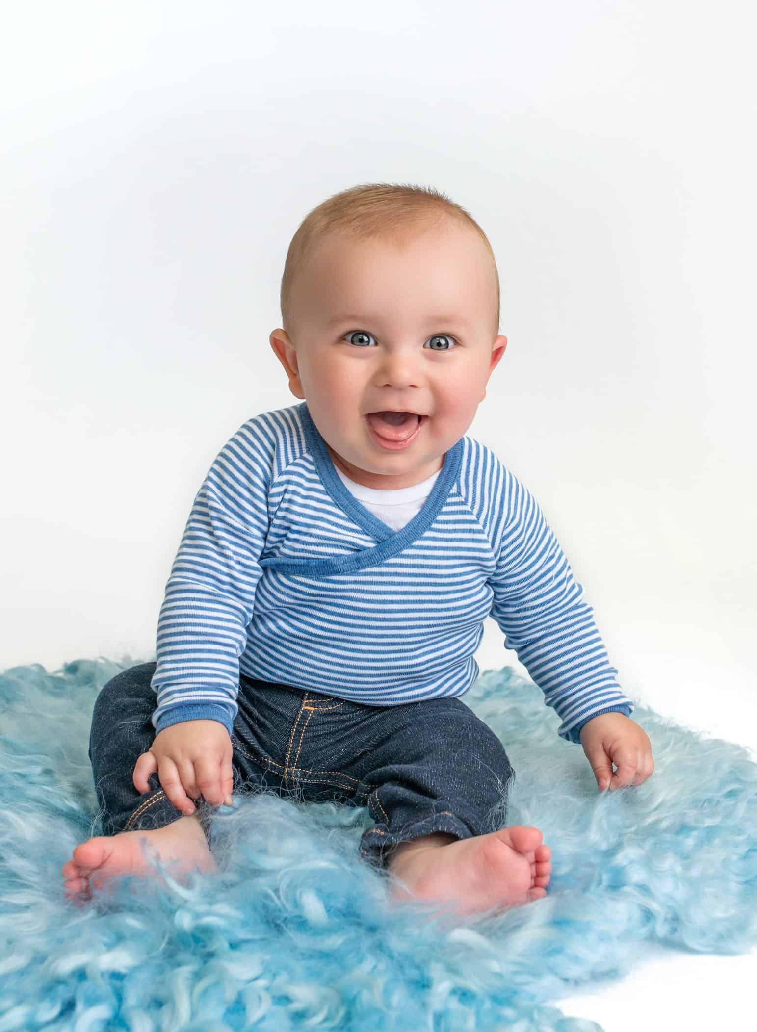 Zane - 6 month old baby milestone session | One Big Happy Photo